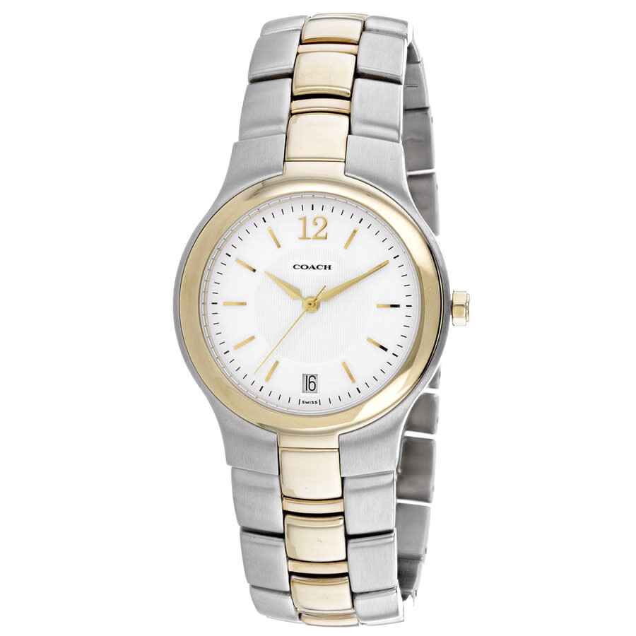 Coach Two-Tone Silver & Gold Quartz White Dial Men's Watch 14200009 ...