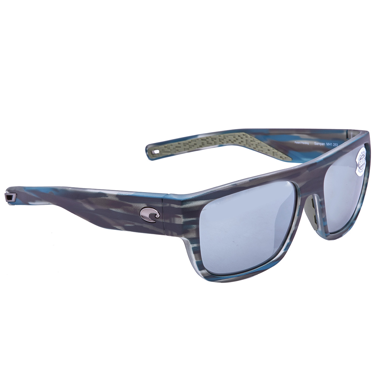 Costa Del Mar SAMPAN Grey Siilve Mirror Polarized Glass Square Men's ...