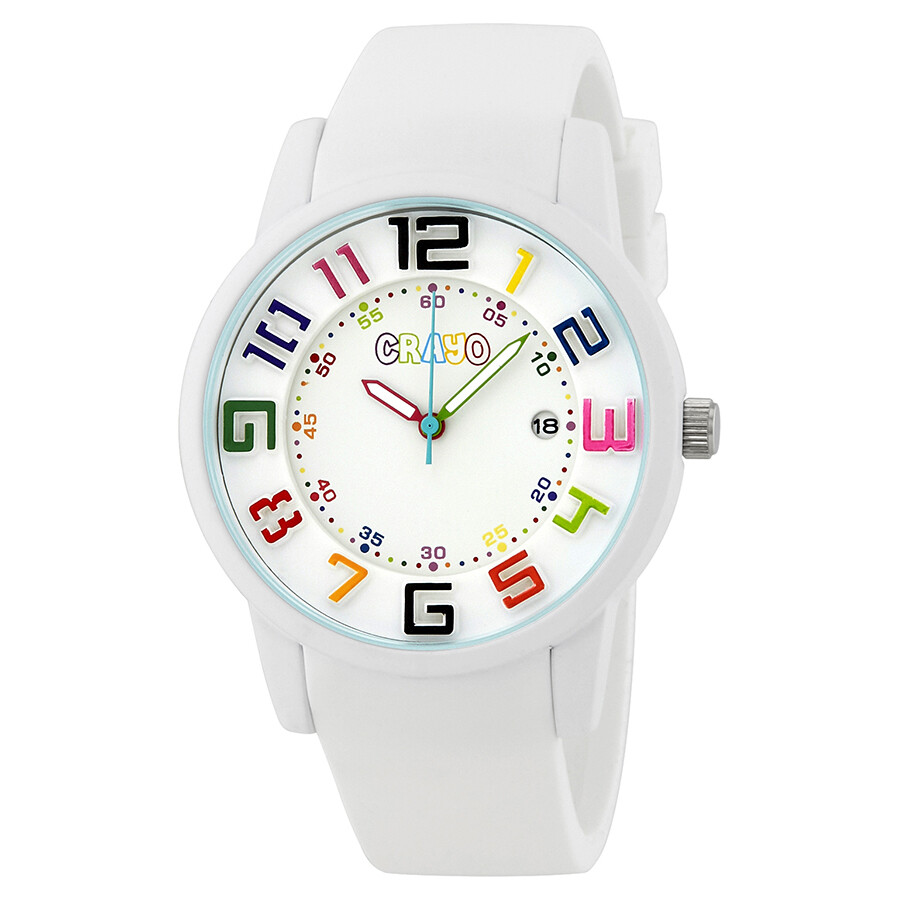 Crayo Festival White Dial White Silicone Unisex Watch CR2001 ...
