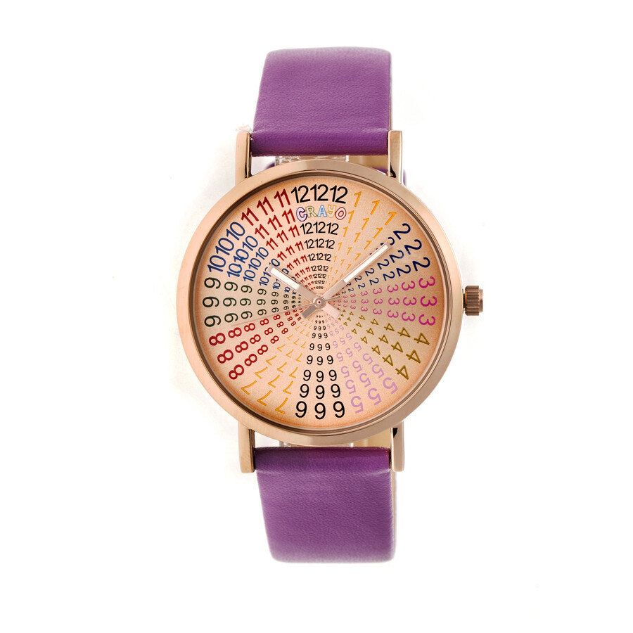 Crayo Fortune Rose Dial Periwinkle Leatherette Watch CRACR4307 ...