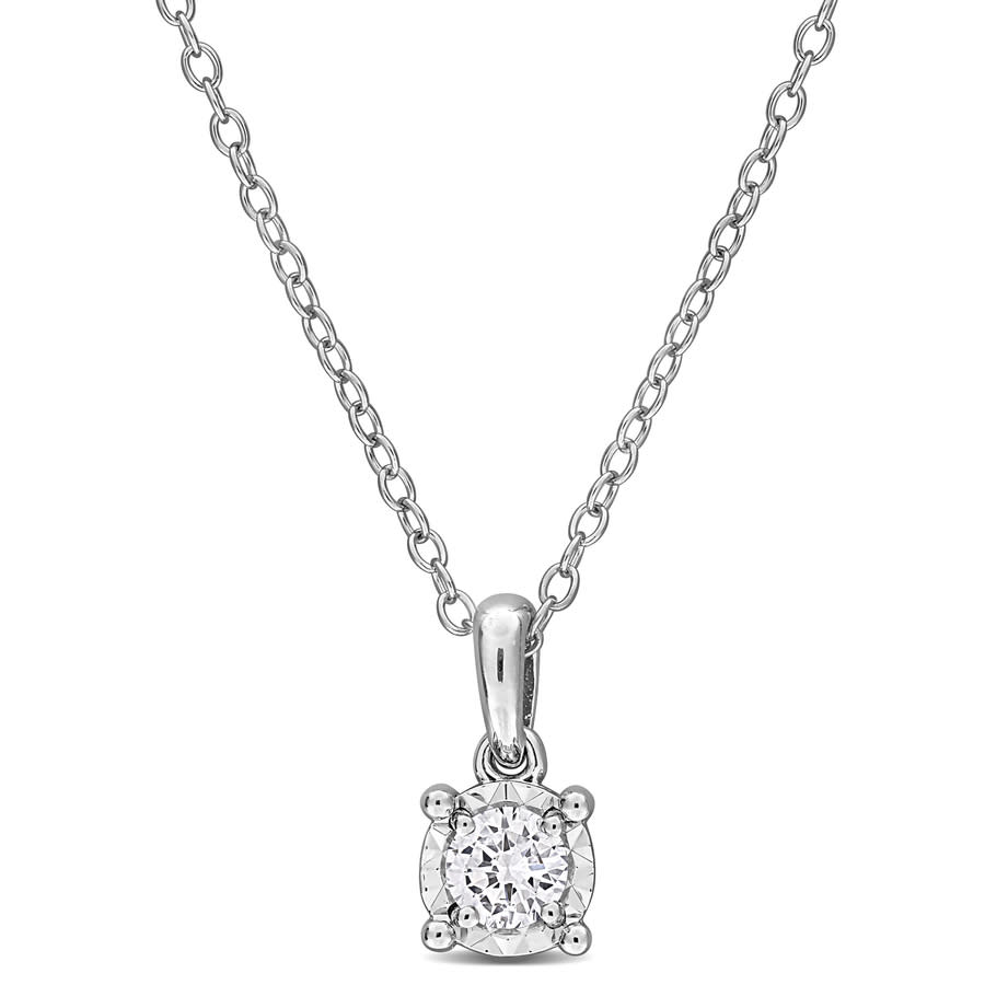 Created Forever 1/4 CT TW Lab-Grown Diamond Solitaire Pendant with ...