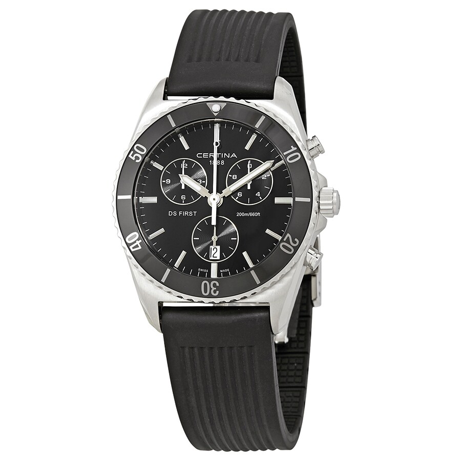 Certina DS First Ceramic Chronograph Black Dial Men's Watch C014.417.17 ...