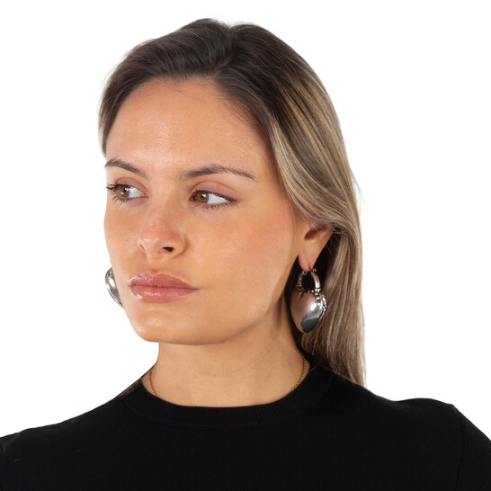 Acne Studios Ladies Antique Silver Heart-Shaped Earrings C50271-SILVER ...