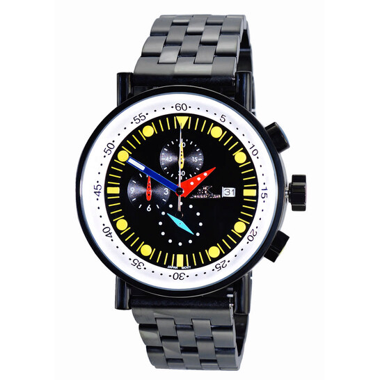 Adee Kaye Quartz Black Dial Men's Watch AK2268SS-60 - Watches - Jomashop