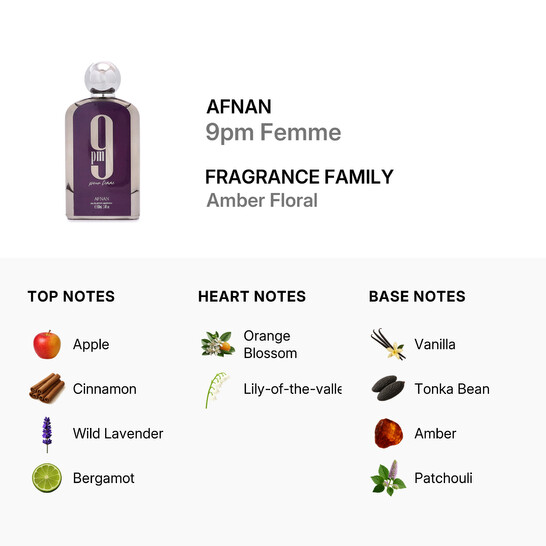 Afnan Ladies 9pm Femme EDP Spray 3.4 oz Fragrances 6290171072607 ...
