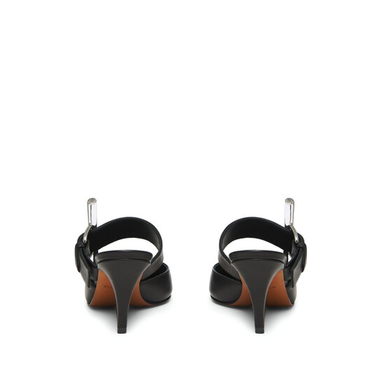 Alexander Mcqueen Ladies Black Birdee Leather Mules, Brand Size 35 ( US ...