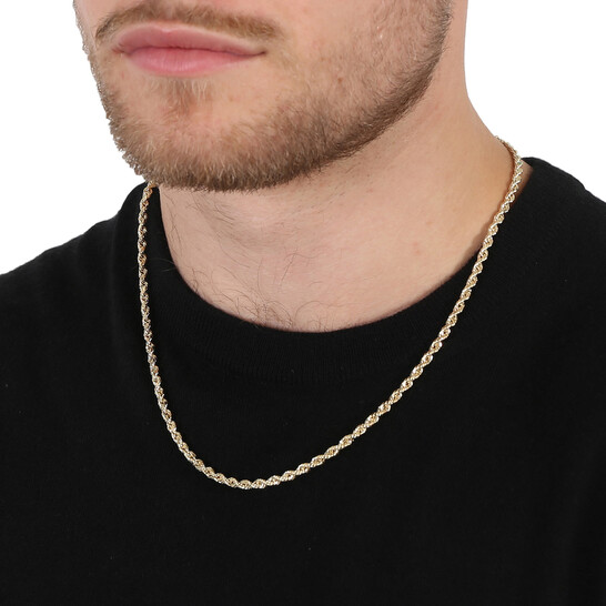Amour 22 Inch Rope Chain Necklace In 10K Yellow Gold (4 Mm) JMS005079 ...