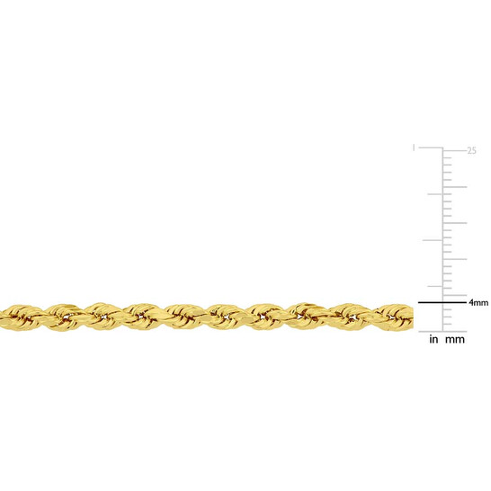 Amour 22 Inch Rope Chain Necklace In 10K Yellow Gold (4 Mm) JMS005079 ...