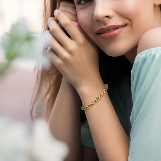 Amour 6mm Infinity Rope Chain Bracelet In 14K Yellow Gold, 7.5 In ...