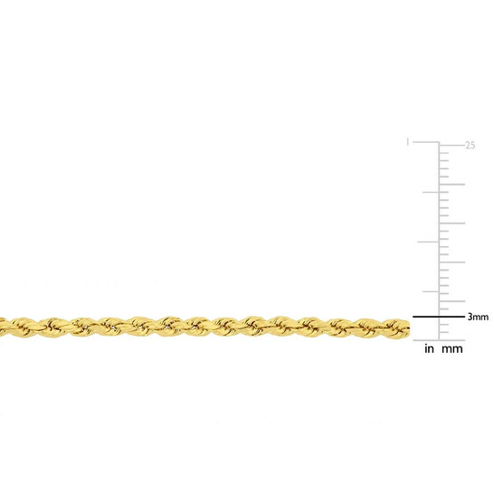 Amour 18 Inch Rope Chain Necklace In 10K Yellow Gold (3 Mm) JMS005072 ...
