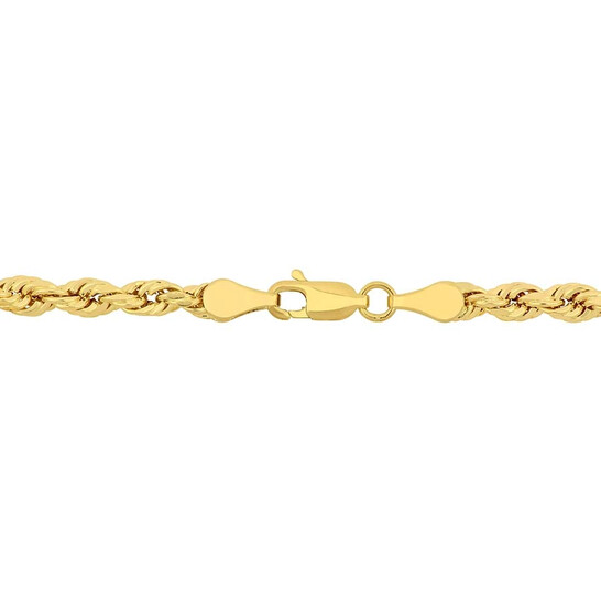 Amour 22 Inch Rope Chain Necklace In 14K Yellow Gold (4 Mm) JMS005096 ...