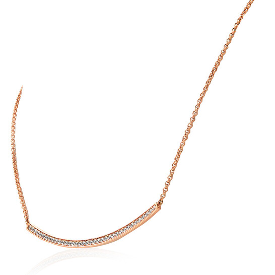 Apm Monaco Rose Gold Dainty Pave Adjustable Necklace PC6707OX - Jewelry ...
