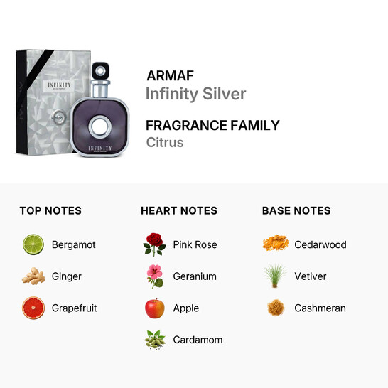 Armaf Men's Infinity Silver EDP Spray 3.6 oz Fragrances 6294015183641 ...