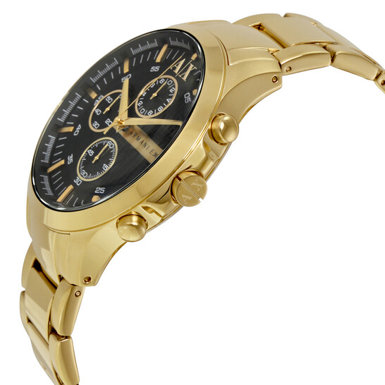 Armani Exchange Black Dial Chronograph Gold-plated Unisex Watch AX2137 ...