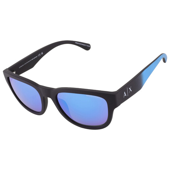 Armani Exchange Green Mirrored Light Blue Square Men's Sunglasses ...