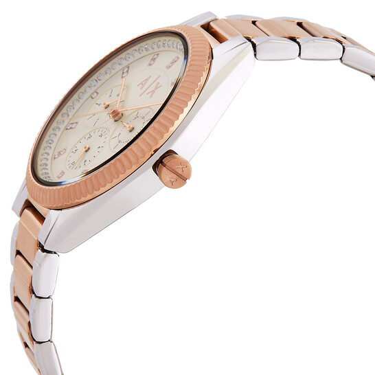 Armani Exchange Lady Giacomo Chronograph Quartz White Dial Ladies Watch ...