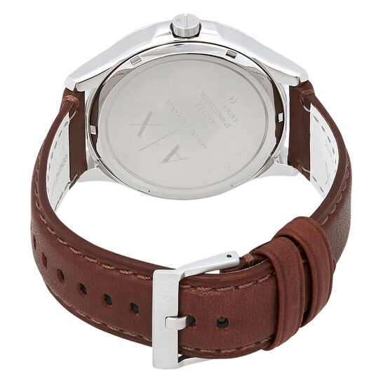 Armani Exchange Navy Dial Brown Leather Men's Watch AX2133 723763212410 ...