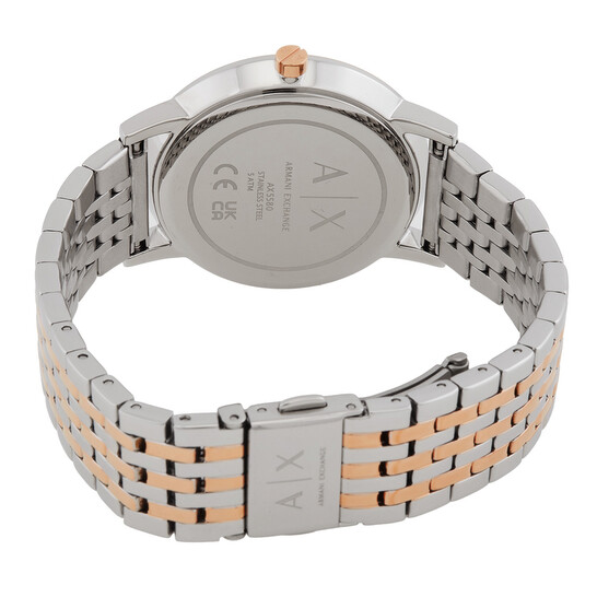 Armani Exchange Quartz White Dial Two-Tone Ladies Watch AX5580 ...