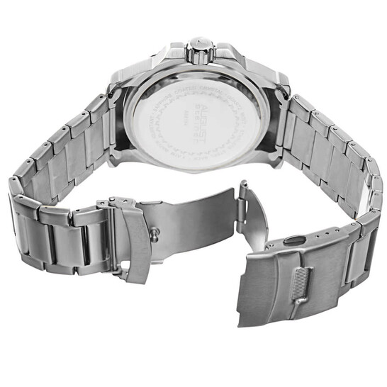 August Steiner Quartz Black Dial Decagon Men's Watch AS8184SSB ...