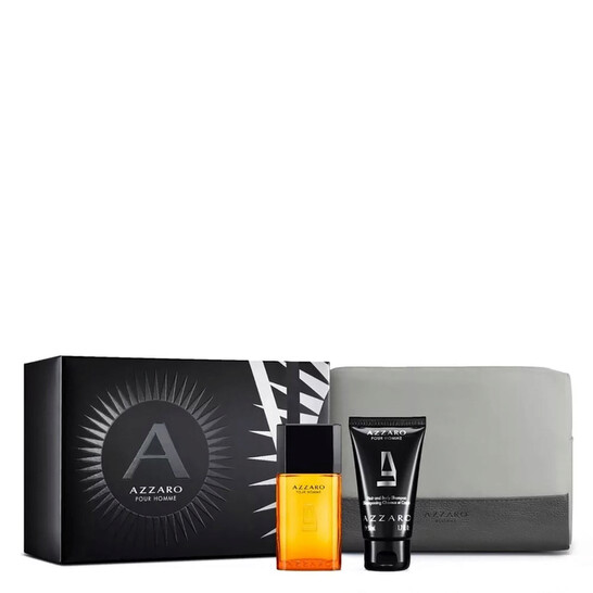Azzaro Men / Azzaro Set EDT Spray 1.0 oz, Shampoo 1.7 oz, Toiletry Bag ...