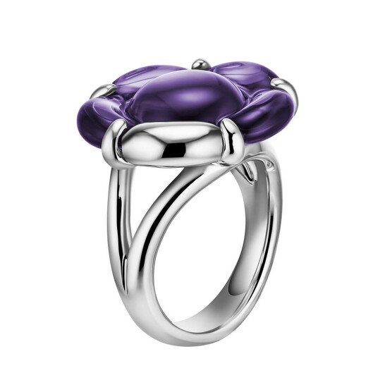 Baccarat 'B Flower' Ring Amethyst Crystal Size 5 2806554 - Jewelry, B ...