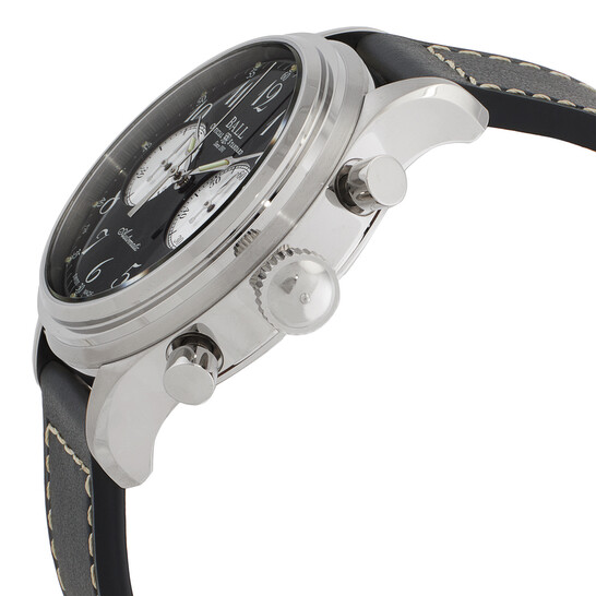 Ball Trainmaster Cannonball Chronograph Automatic Black Dial Men's ...