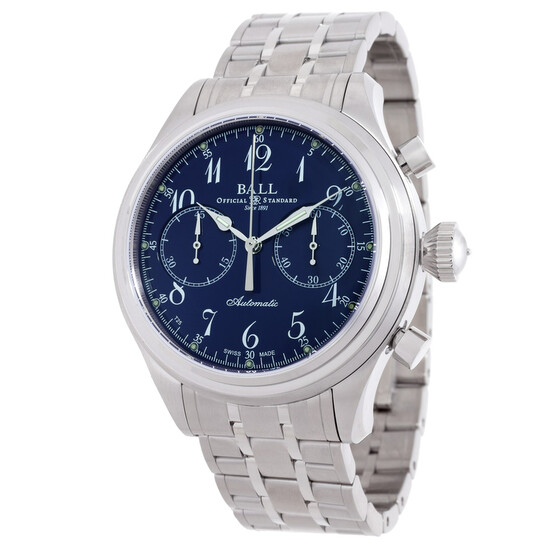 Ball Trainmaster Cannonball Chronograph Automatic Blue Dial Men's Watch ...