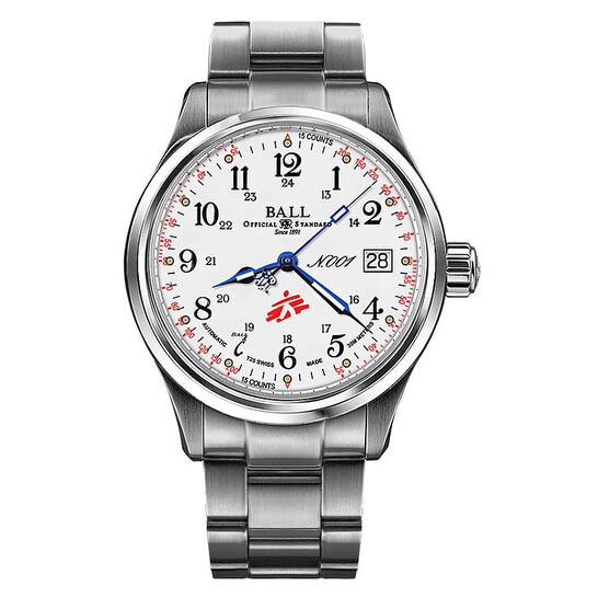 Ball Trainmaster MSF Humanity Automatic White Dial Watch NM1038D-S10J ...
