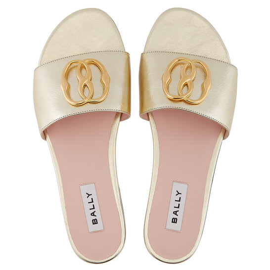 Bally Emblem-Plaque Leather Slides, Brand Size 5.5 WF103H-U129 - Shoes ...