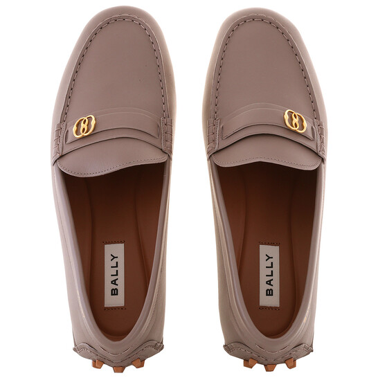 Bally Logo-Plaque Leather Loafers, Brand Size 8 ( US Size 9 ) MSD02V ...