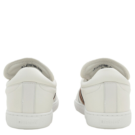Bally Men's Parrel Ribbon White Leather Low-Top Player Sneakers, Brand ...