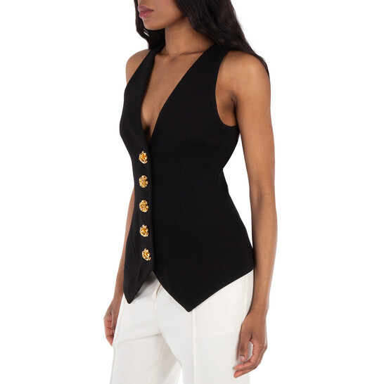 Balmain Buttoned Double Crepe Vest, Brand Size 38 (US Size 6 ...