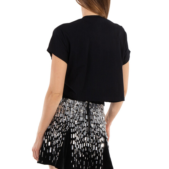 Balmain Crystal-Embellished Cotton T-Shirt, Size Small BF0EE085PC01-EHV ...