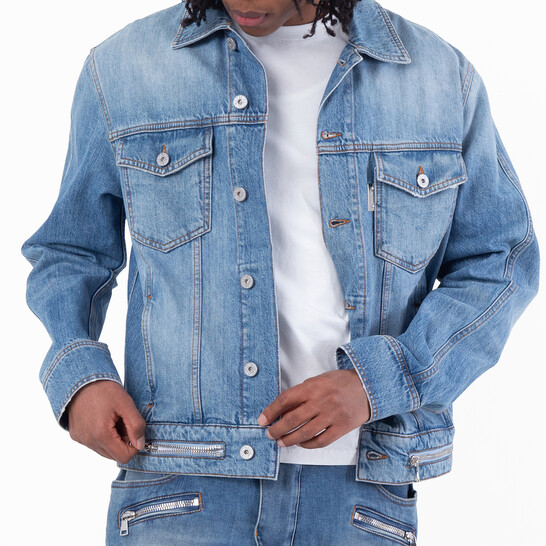 Balmain Denim jacket with zip fastening, Brand Size 50 (US Size 40 ...