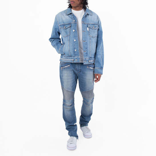Balmain Denim jacket with zip fastening, Brand Size 50 (US Size 40 ...