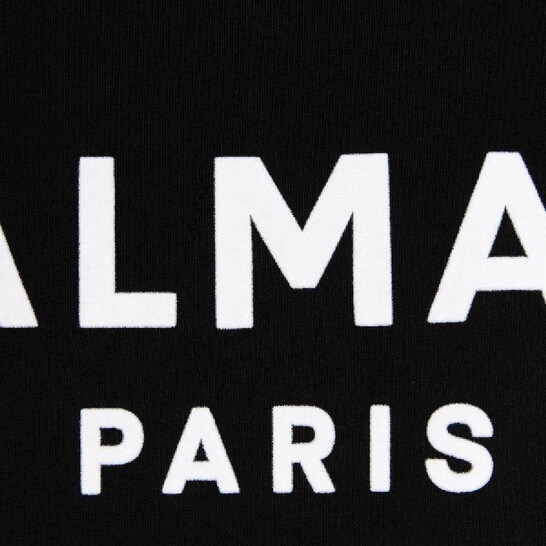 Balmain Flock Logo Print Cotton T Shirt, Size Small YH1EF000BB33-EAB ...