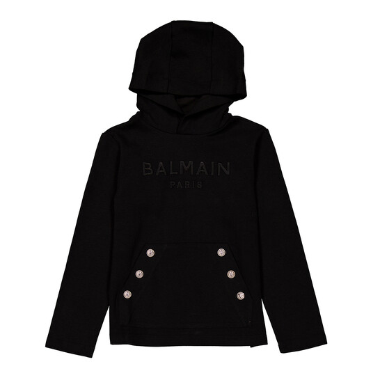 Balmain Kids Logo Embroidered Buttons Hoodie, Size 10Y BU4Q10-J0349 ...
