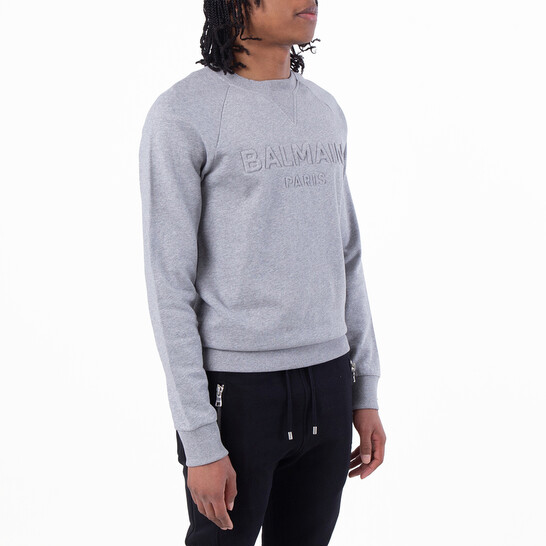 Balmain Paris Embossed Sweatshirt, Size Small YH1JQ005BB20-9UB ...