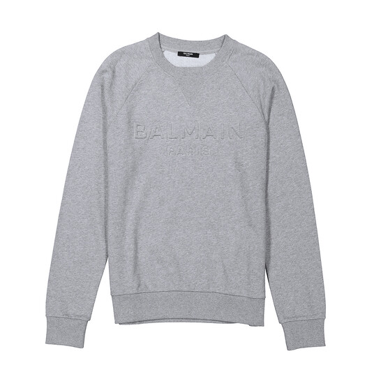 Balmain Paris Embossed Sweatshirt, Size Small YH1JQ005BB20-9UB ...