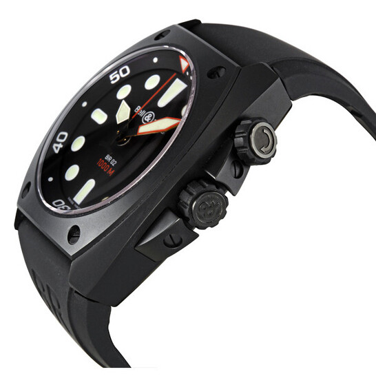 Bell And Ross Marine Carbon Pro Black Dial Automatic Men's Watch BR02 ...