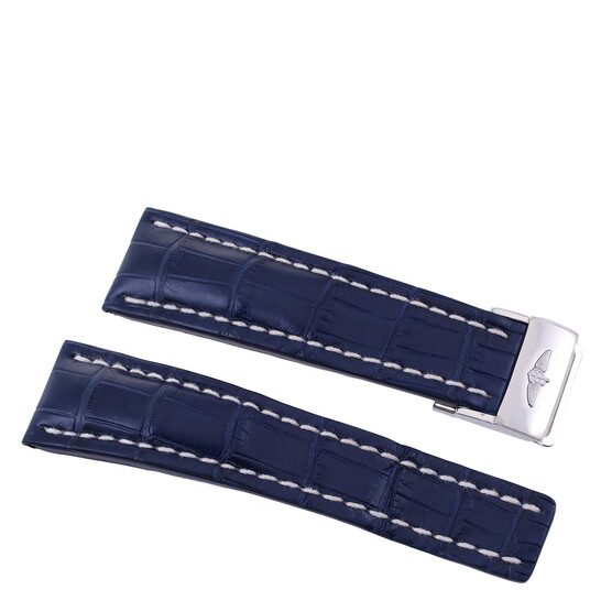 Breitling 24 MM Blue Leather Strap 747P-A20D.1 842047105023 - Watches ...