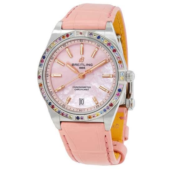 Breitling Chronomat 36mm South Sea Automatic Pink MOP Diamond Ladies ...