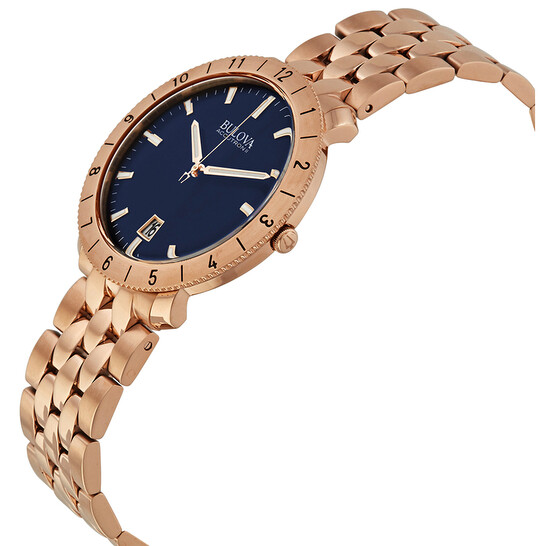 Bulova Accutron II Blue Dial Rose Gold-tone Men's Watch 97B130 ...