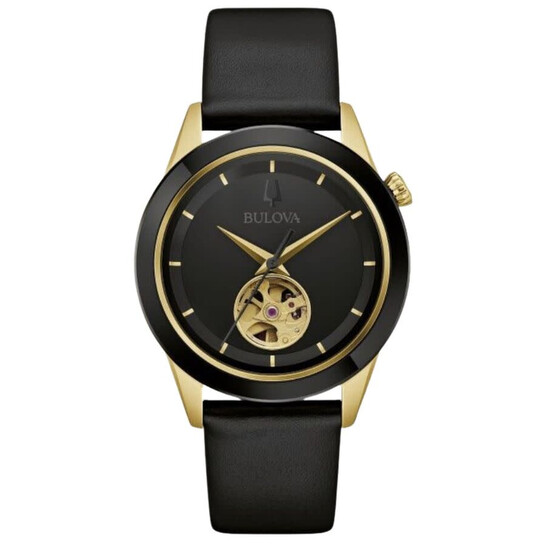 Bulova Apollo Automatic Black Dial Men's Watch 98A327 042429603707 ...