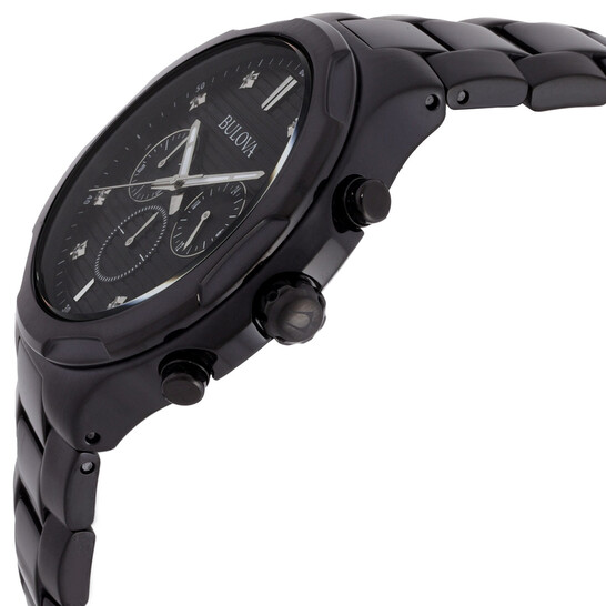 Bulova Chronograph Quartz Crystal Black Dial Men's Watch 98D147 ...