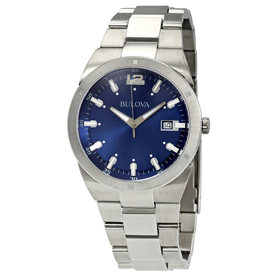 Bulova Classic Blue Dial Stainless Steel Men's Watch 96B220 ...