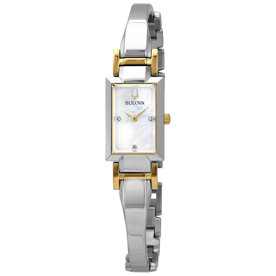 Bulova Classic Quartz Diamond Mother of Pearl Dial Ladies Watch 98P188 ...