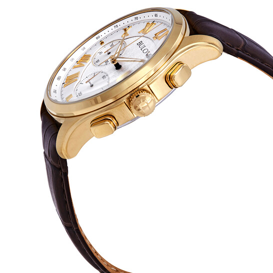 Bulova Classic White Textured Dial Men's Chronograph Watch 97B169 ...