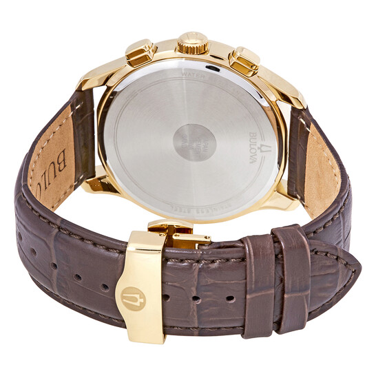 Bulova Classic White Textured Dial Men's Chronograph Watch 97B169 ...