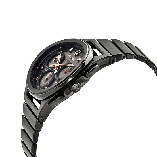 Bulova CURV Chronograph Quartz Black Dial Men's Watch 98A207 ...